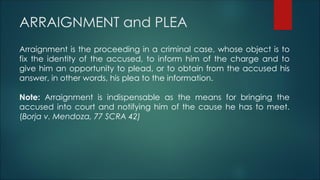 Rules on ARRAIGNMENT-and-PLEA in the Phils.ppt