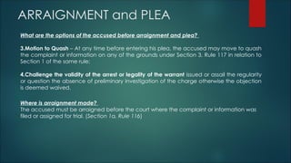 Rules on ARRAIGNMENT-and-PLEA in the Phils.ppt