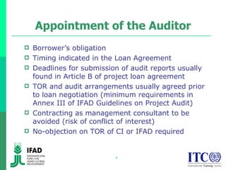 Terms of Reference for Selection of Auditors Audit Reports and Audit ...