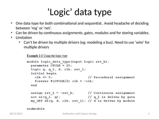 7-B-SysVerilog_DataTypes.pptx _ | PPTX | Programming Languages | Computing