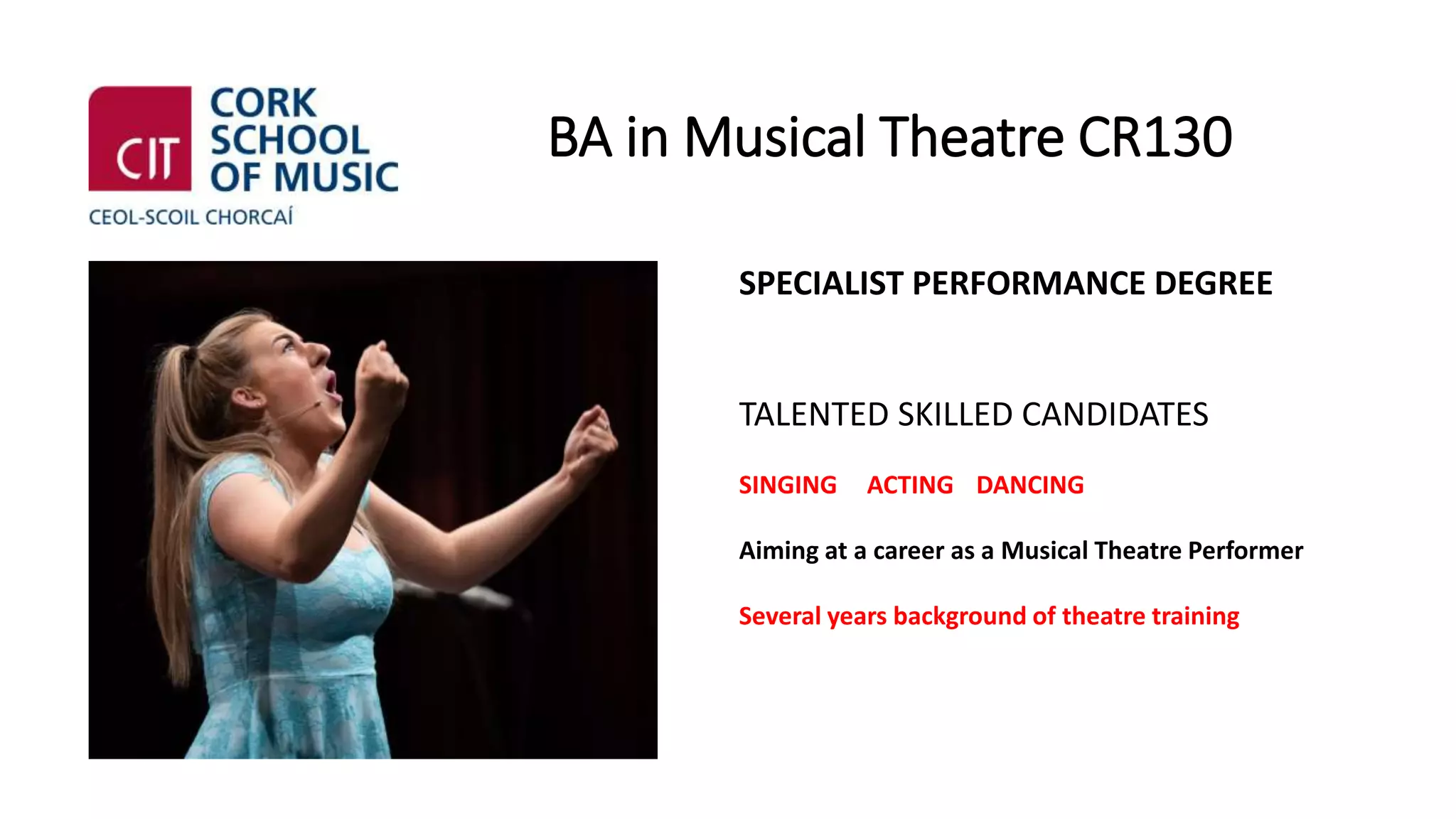 BA in Musical Theatre | PPTX | Education