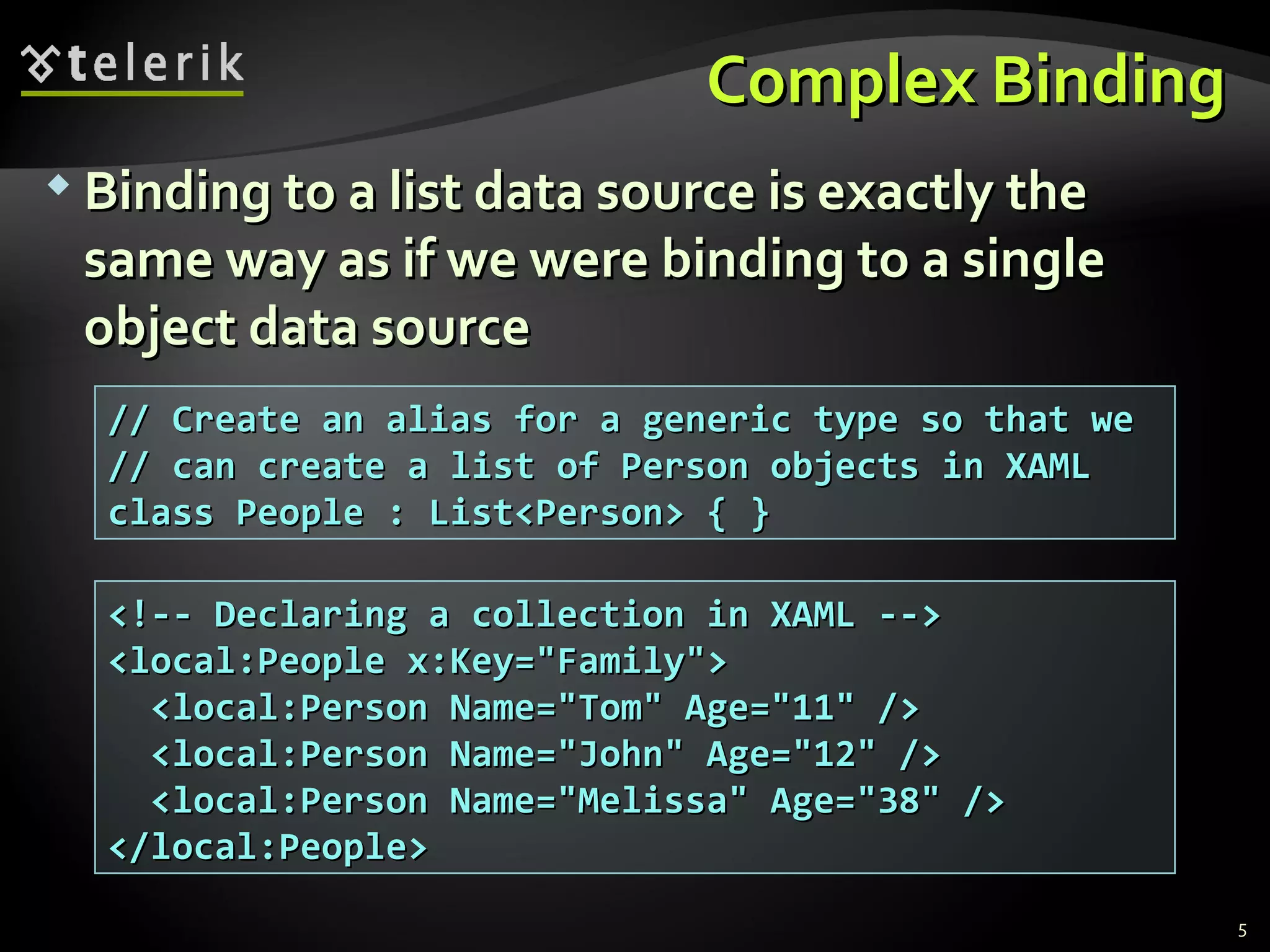 Complex Data Binding | PPT | Free Download