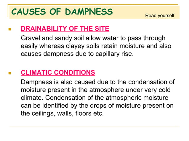 7 building construction part 1 pre-construction work,dampness and doors - edit | PPTX