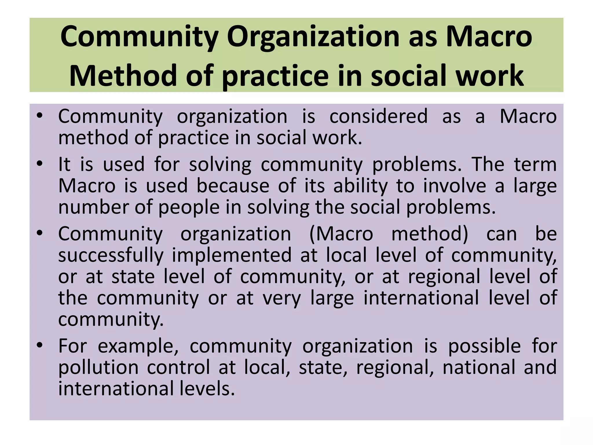Community Organization as a method of Social Work intervention | PPTX