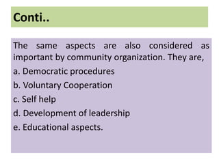 Community Organization as a method of Social Work intervention | PPTX