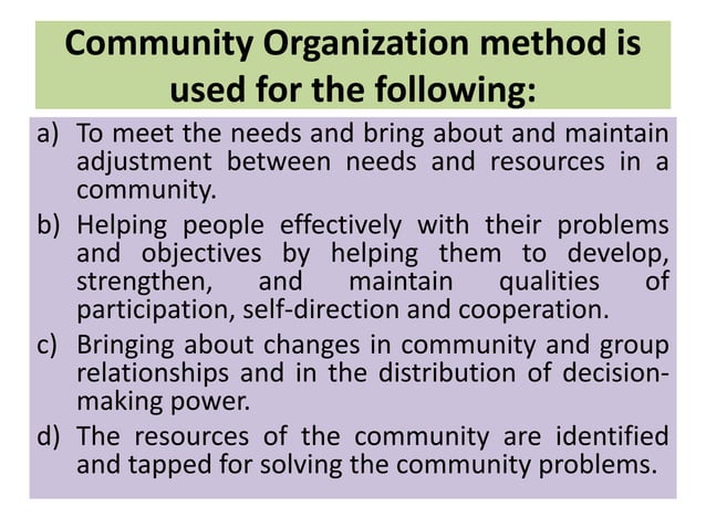 Community Organization as a method of Social Work intervention | PPTX
