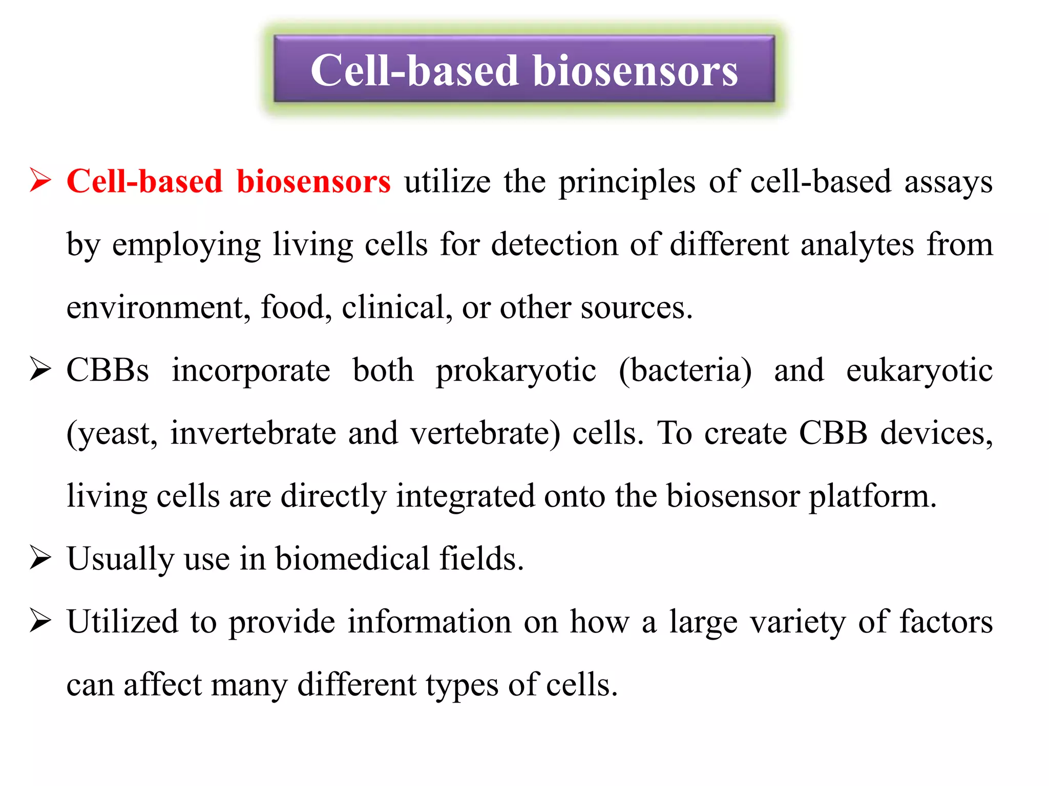 cell-based-biosensor-lecture-7 | PPTX | Chemistry | Science