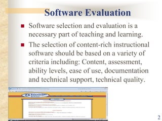 7- Ch 7 instructional Software Evaluation-short.ppt