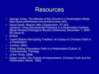 7 christian witness in the postmodern world (2) | PPT