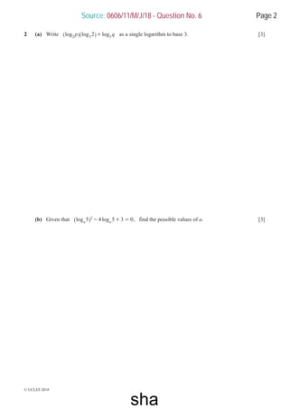 7-CIE-IGCSE-Additional-Mathematics-Topical-Past-Paper-Logarithmic-and ...