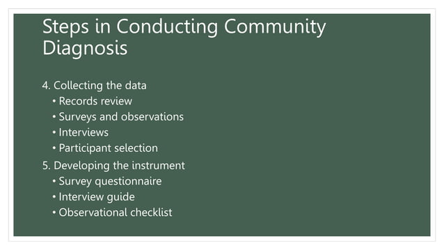 7-Community-Diagnosis (1).pptx | Diseases and Conditions | Medical Health