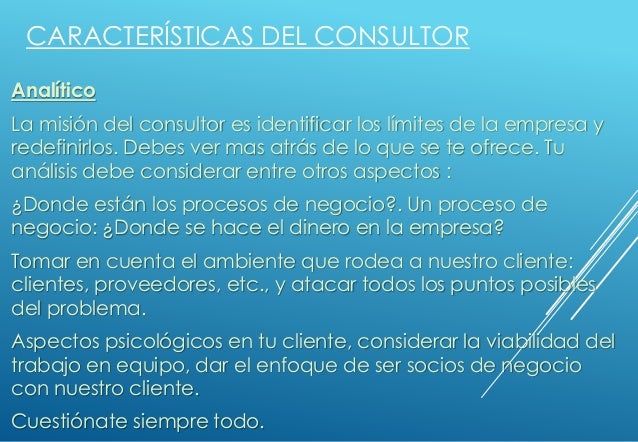 kings: Caracteristicas de un consultor