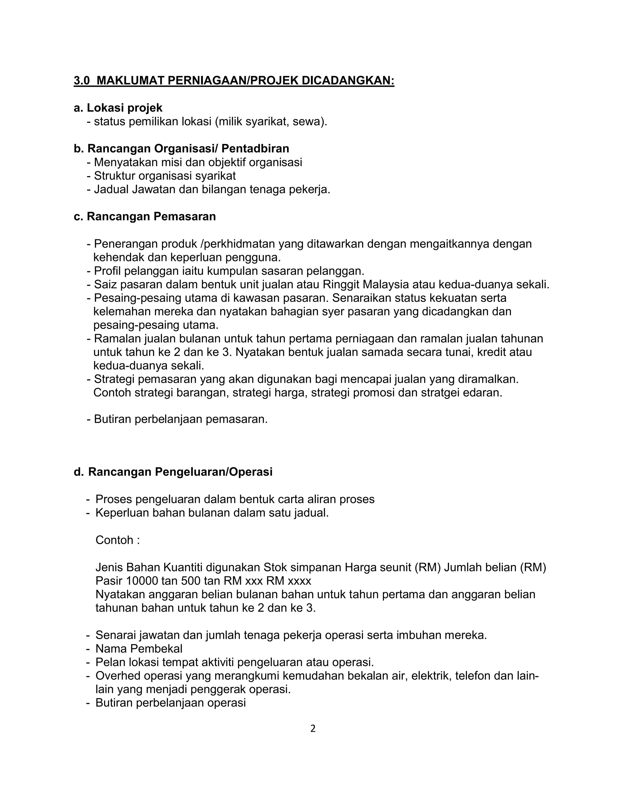 7 contoh rancangan perniagaan | PDF