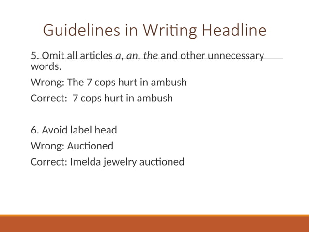 Copyreading and Headline writing guide.. | PPT