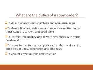 Copyreading and Headline writing guide.. | PPT