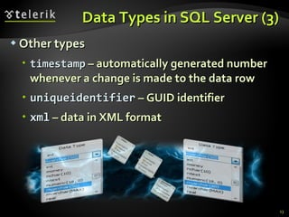 Databases, SQL and MS SQL Server | PPT | Databases | Computer Software and Applications