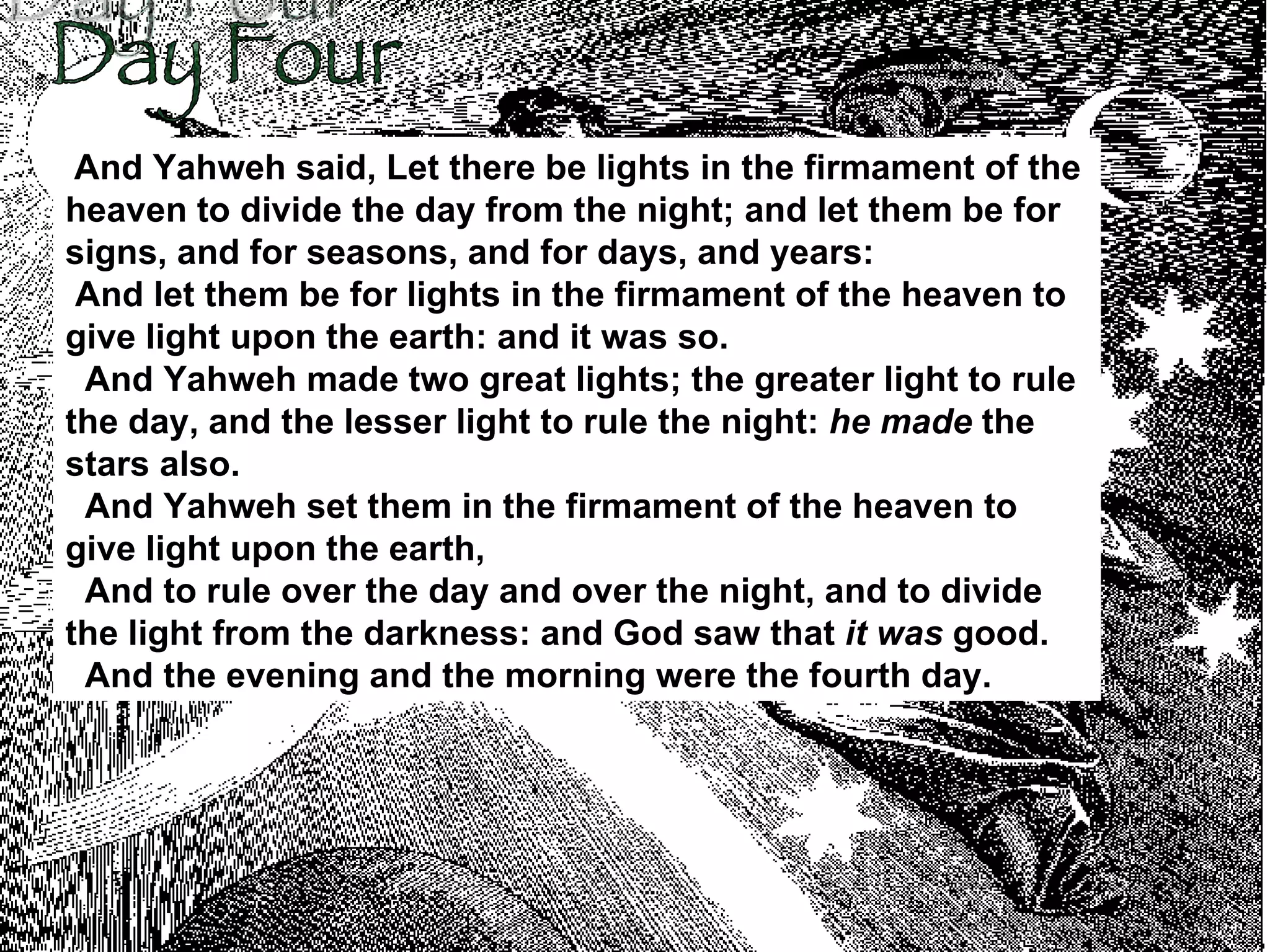 7 days of creation | PPT