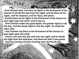 7 days of creation | PPT