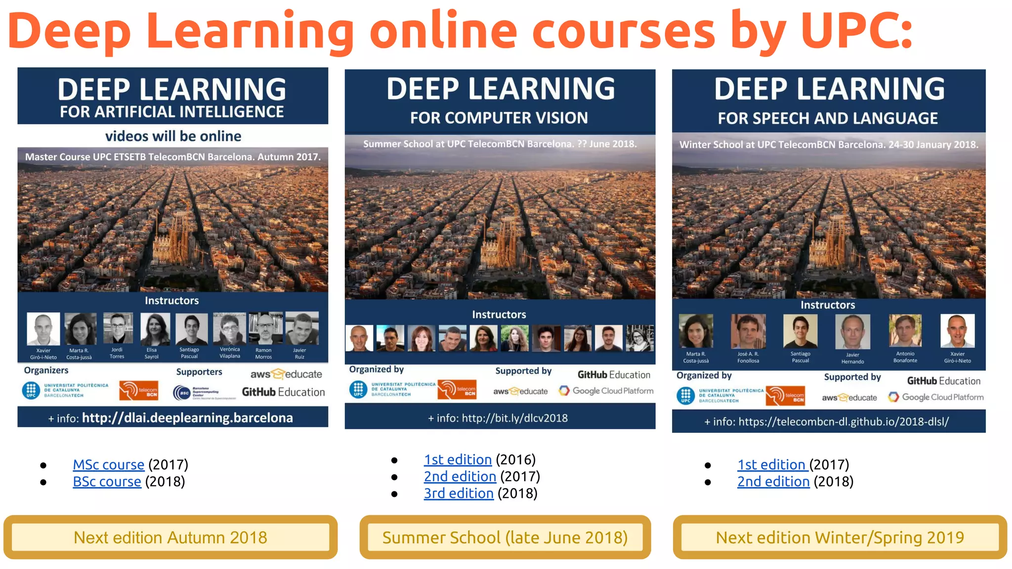Deep Learning from Videos (UPC 2018) | PPT