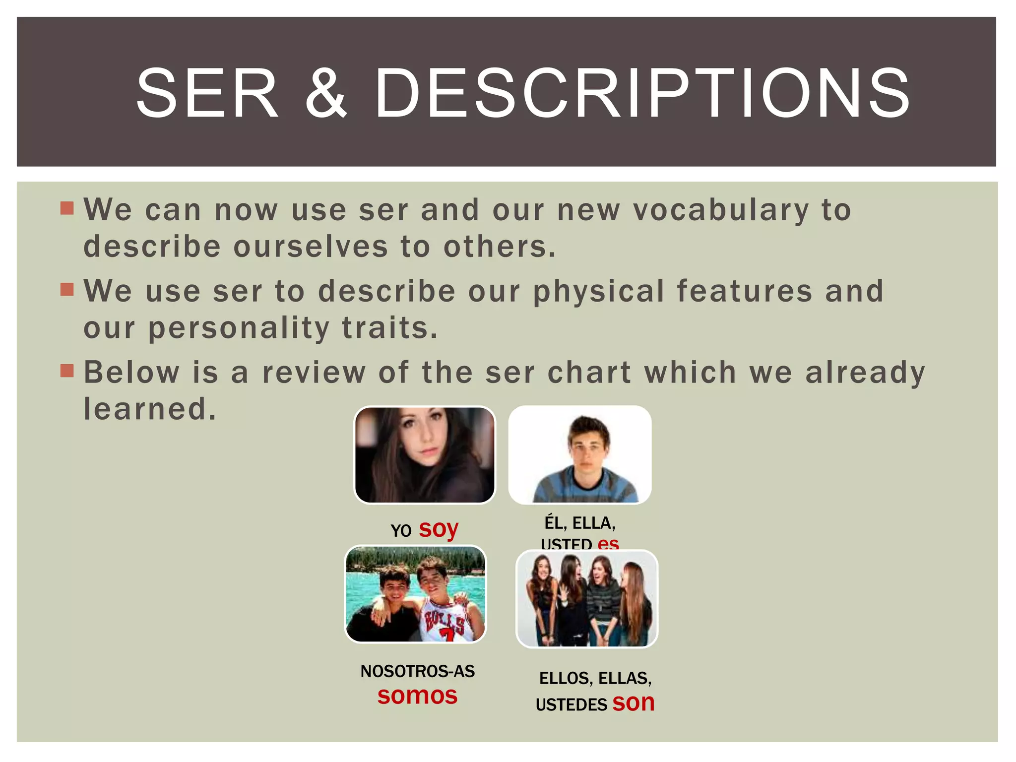 7 descripciones-ser | PPTX