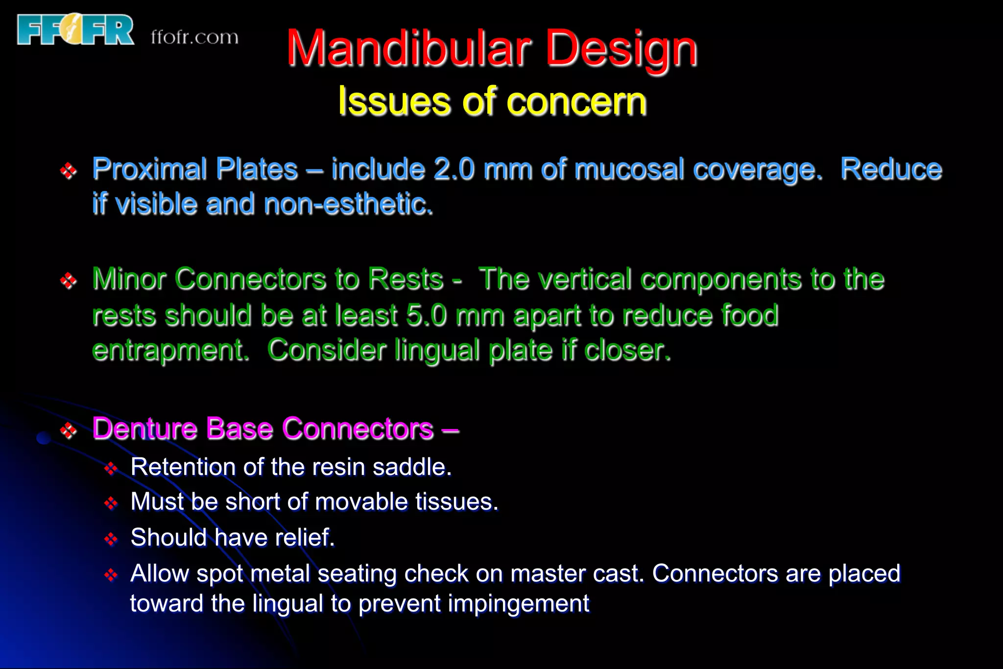 7.designing rpd's, planning sequence for rpd patients