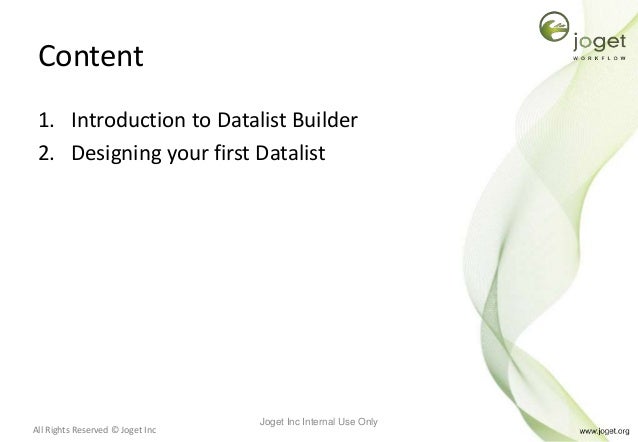 Joget Workflow V4 Training Module 7 Designing Your First Datalist