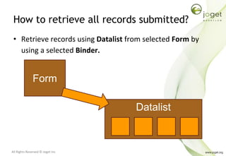 Joget Workflow v6 Training Slides - 7 - Designing your First Datalist | PPT
