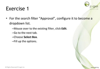 Joget Workflow v6 Training Slides - 7 - Designing your First Datalist | PPT
