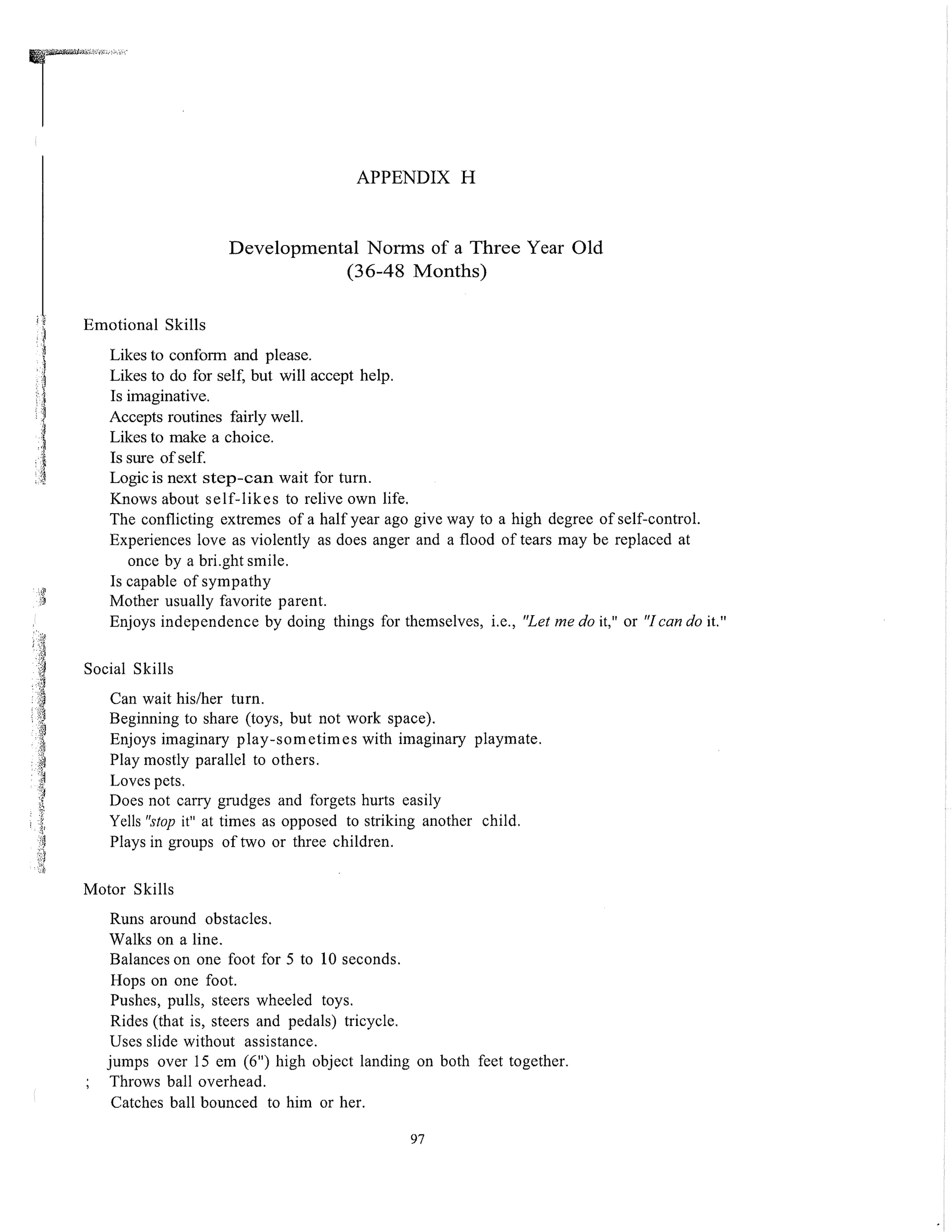 7 developmental norms of a 3 year old | PDF