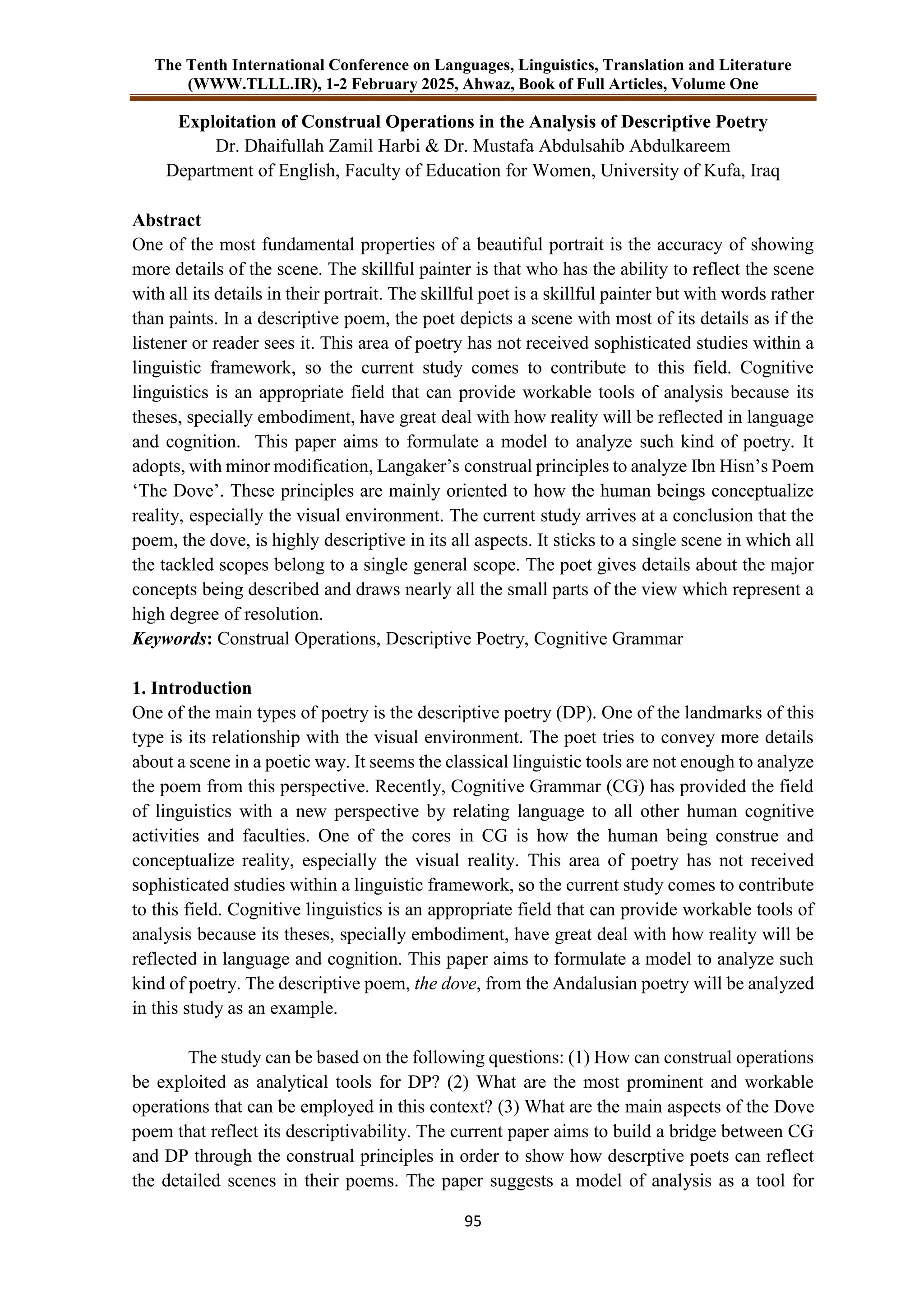 Exploitation of Construal Operations in the Analysis of Descriptive ...