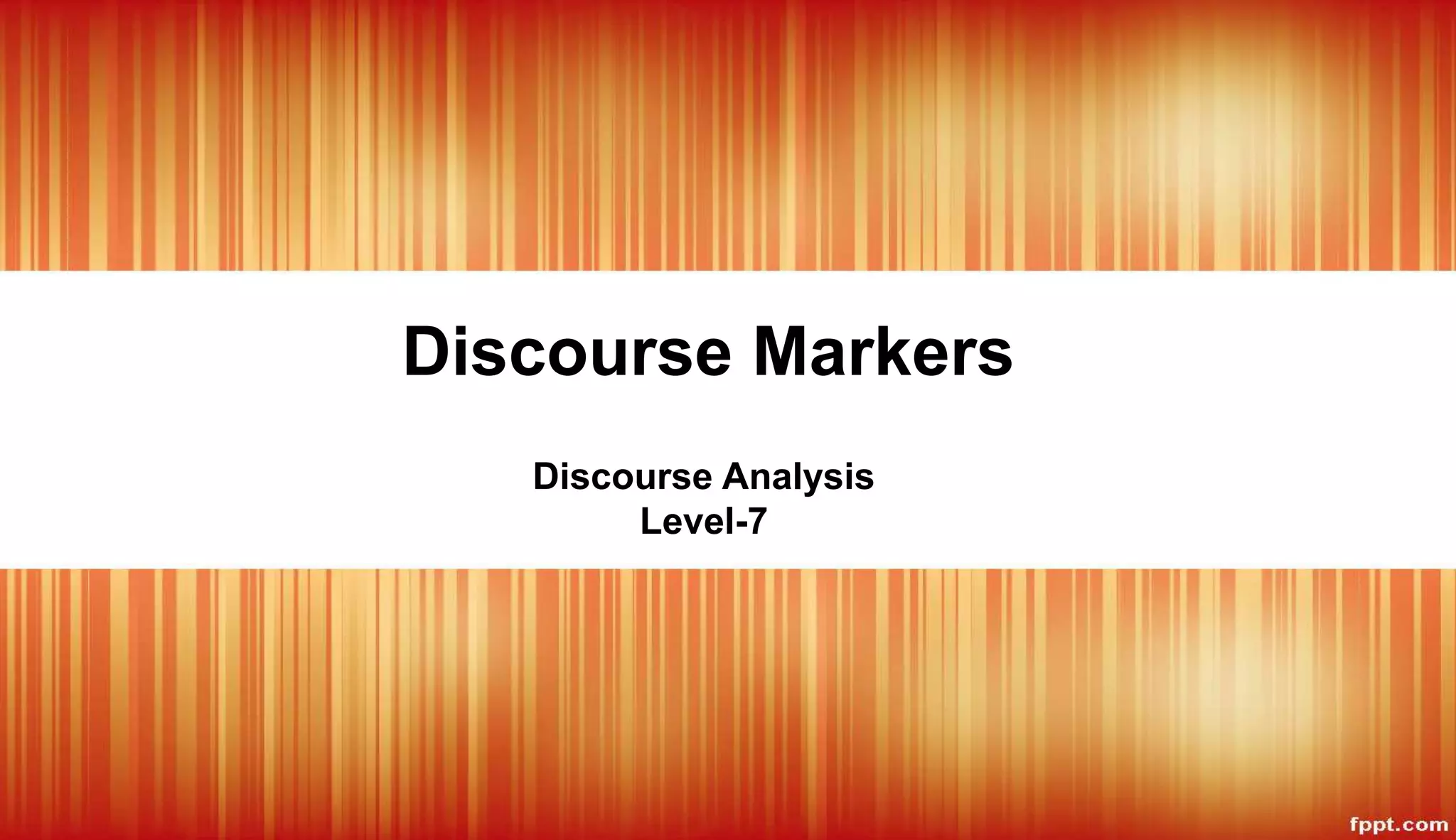 Discourse markers | PPT
