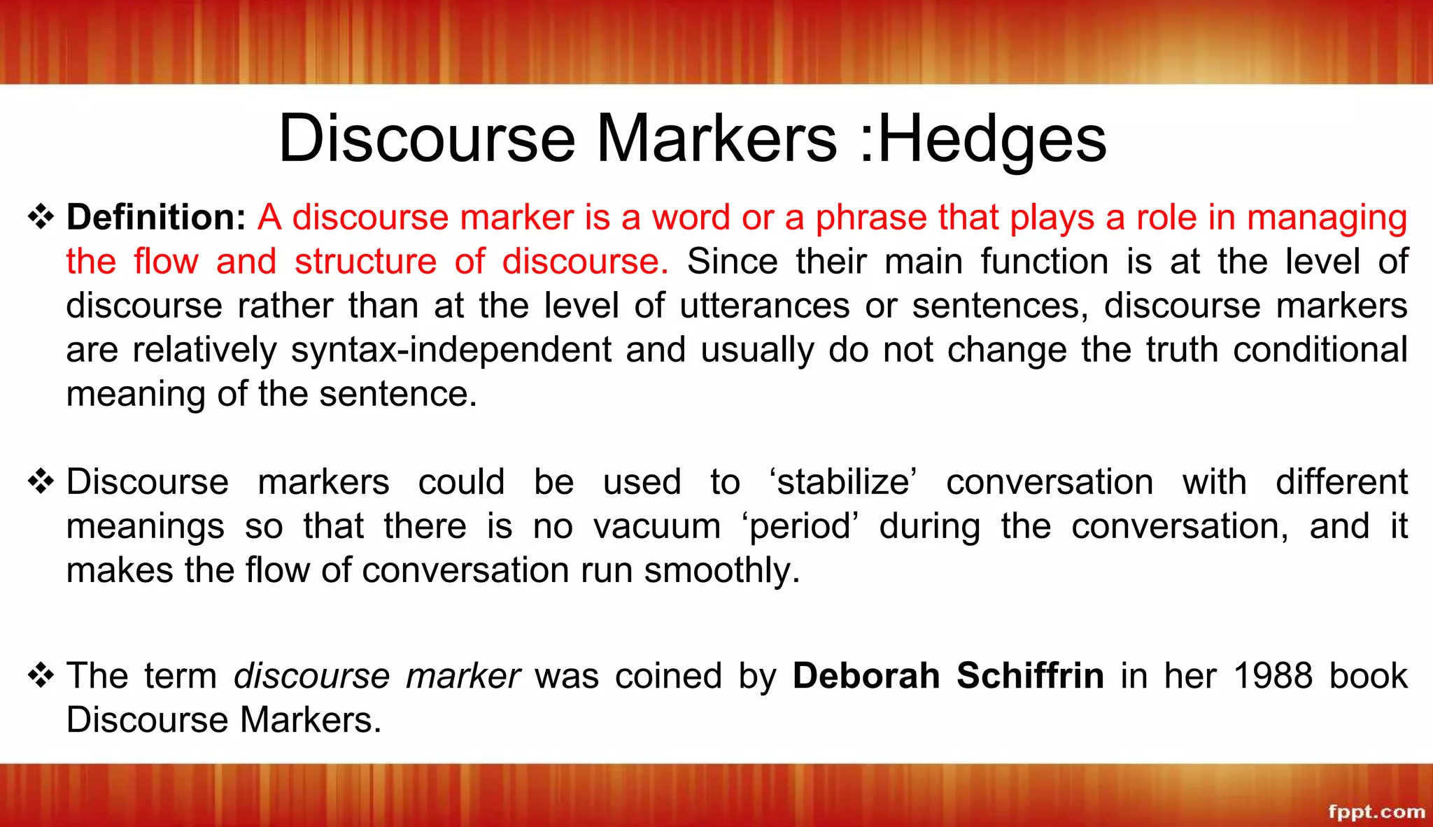 Discourse markers | PPT