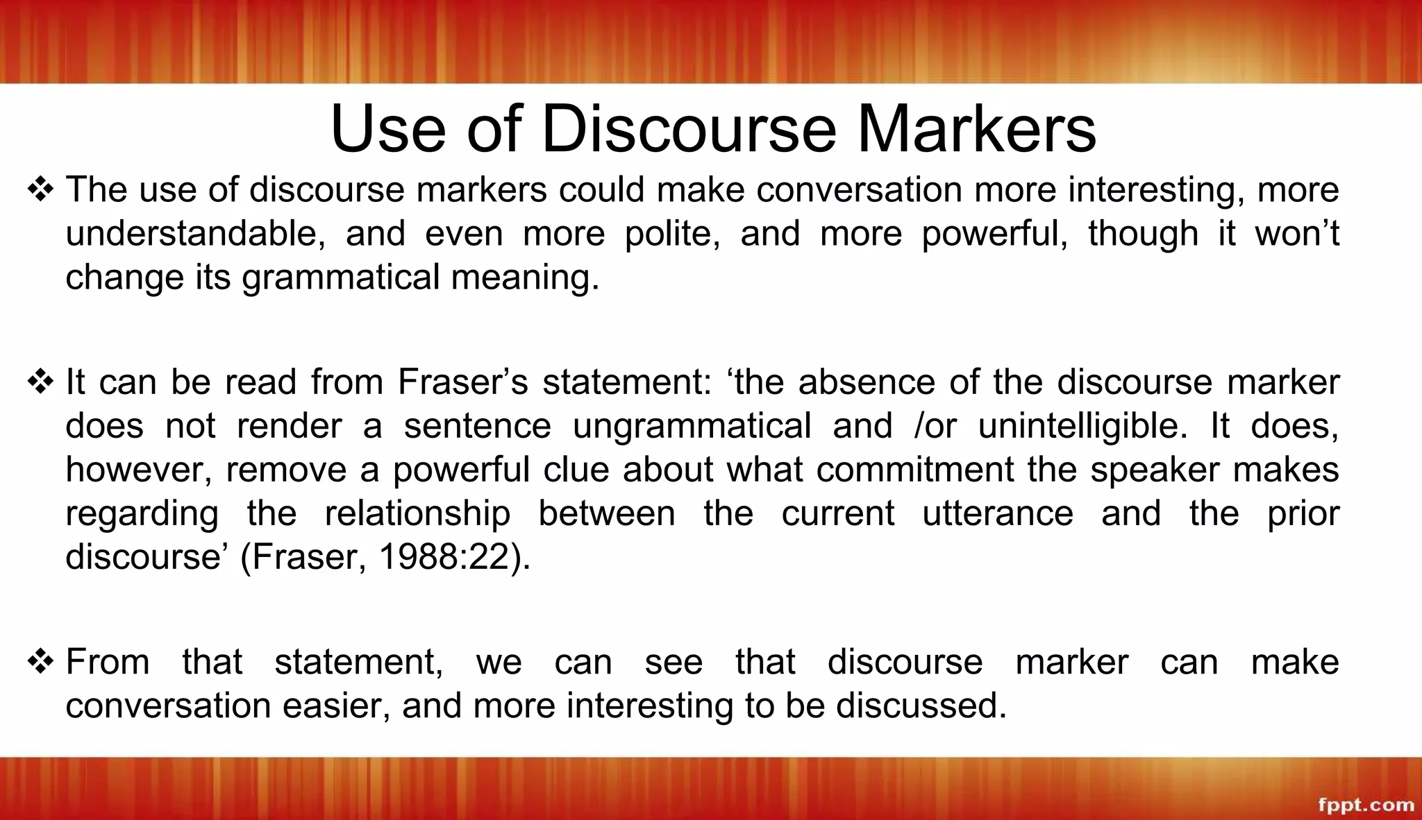 Discourse markers | PPT