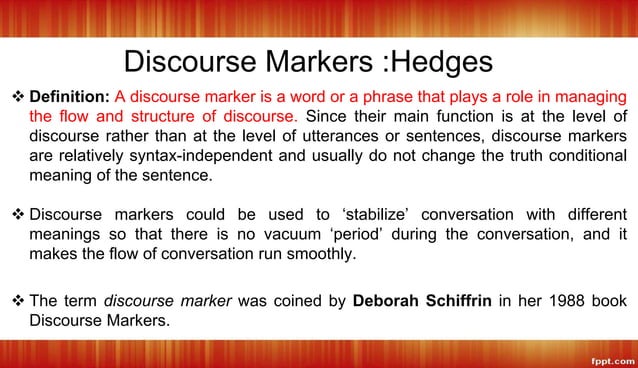 Discourse markers | PPT