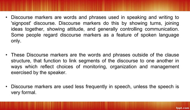 Discourse markers | PPT