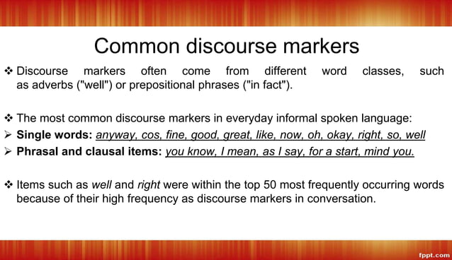 Discourse markers | PPT