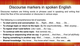 Discourse markers | PPT