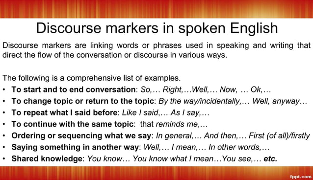 Discourse markers | PPT