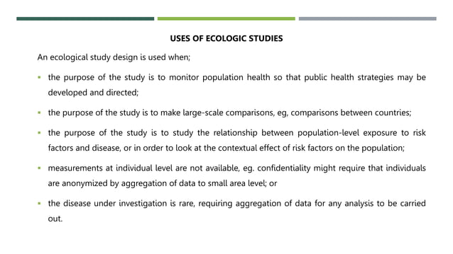 ECOLOGICAL STUDY | PPTX | Biological Sciences | Science