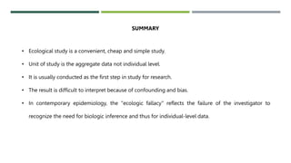 ECOLOGICAL STUDY | PPTX