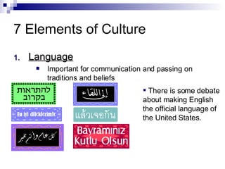 7 Elements Of Culture | PPT