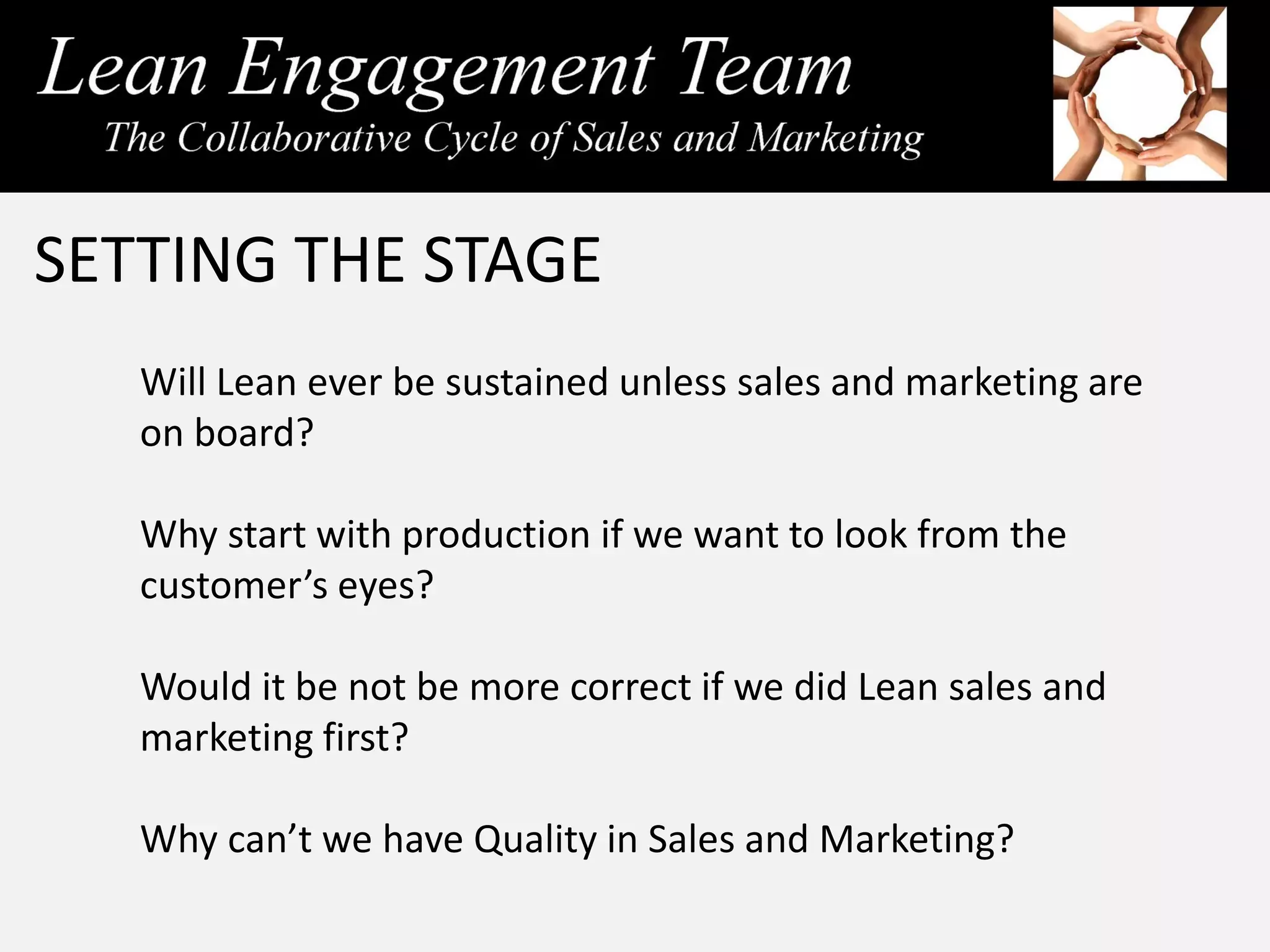 Lean Sales and Marketing Engagement | PPT