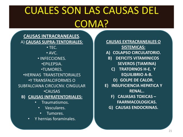 7 Fisiopatologia del estado de coma. | PPT