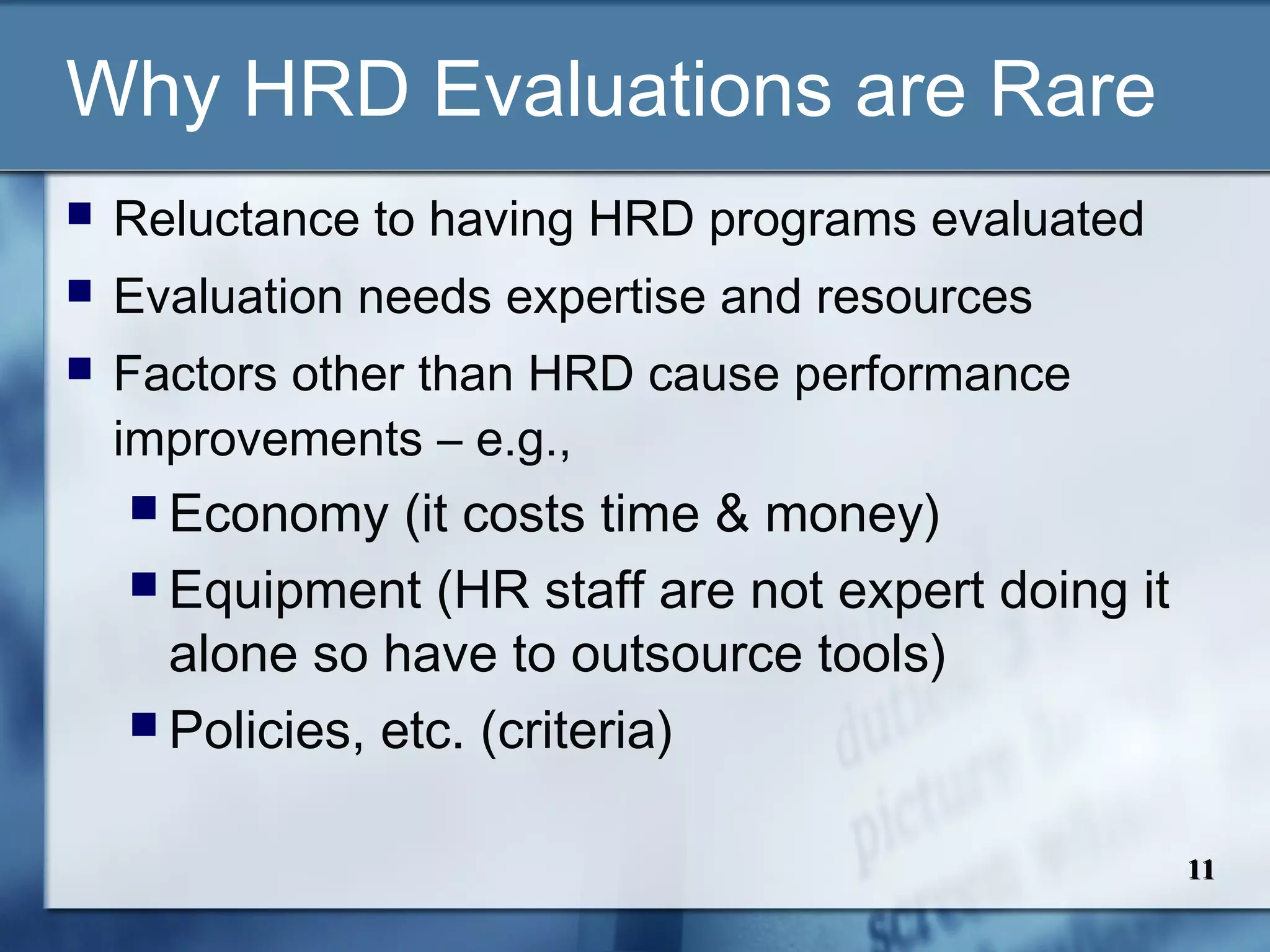 evaluating hrd programs | PPT