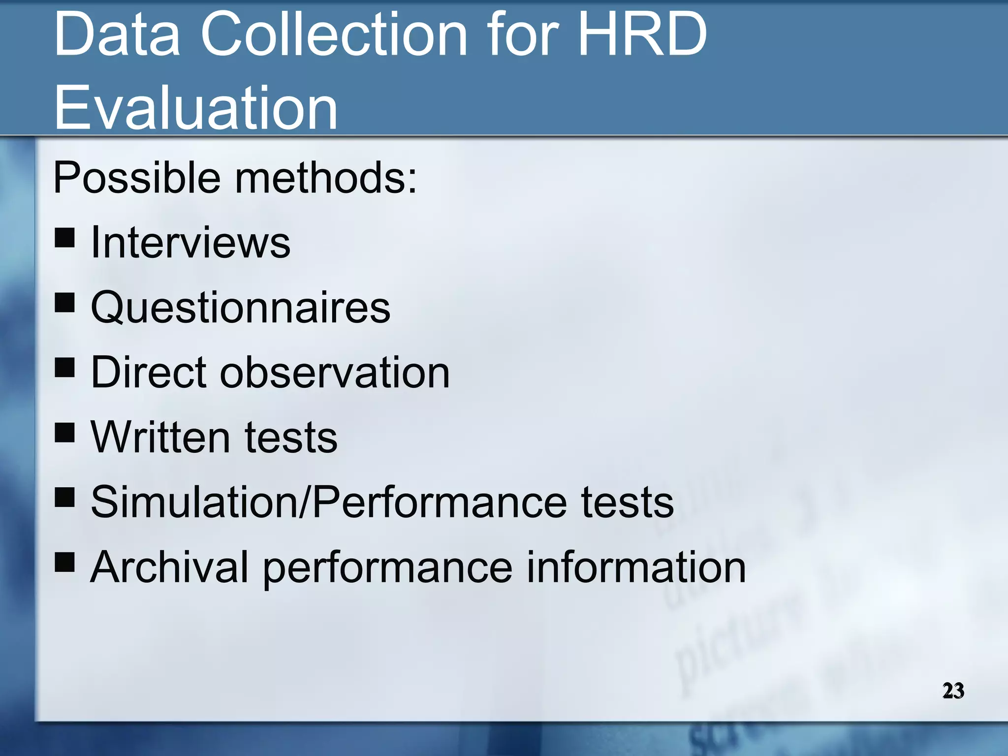 evaluating hrd programs | PPT