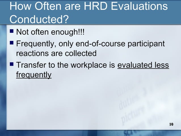 evaluating hrd programs | PPT