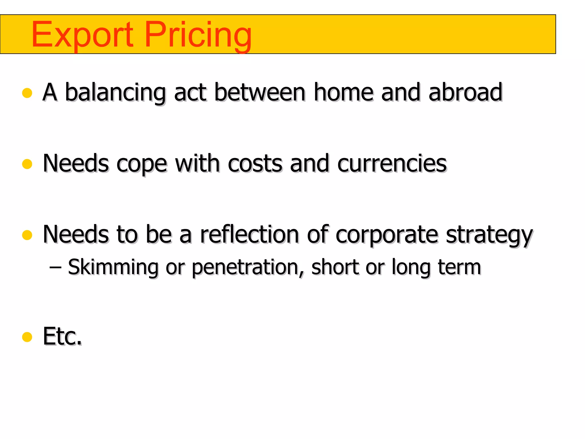 7. export pricing | PPT