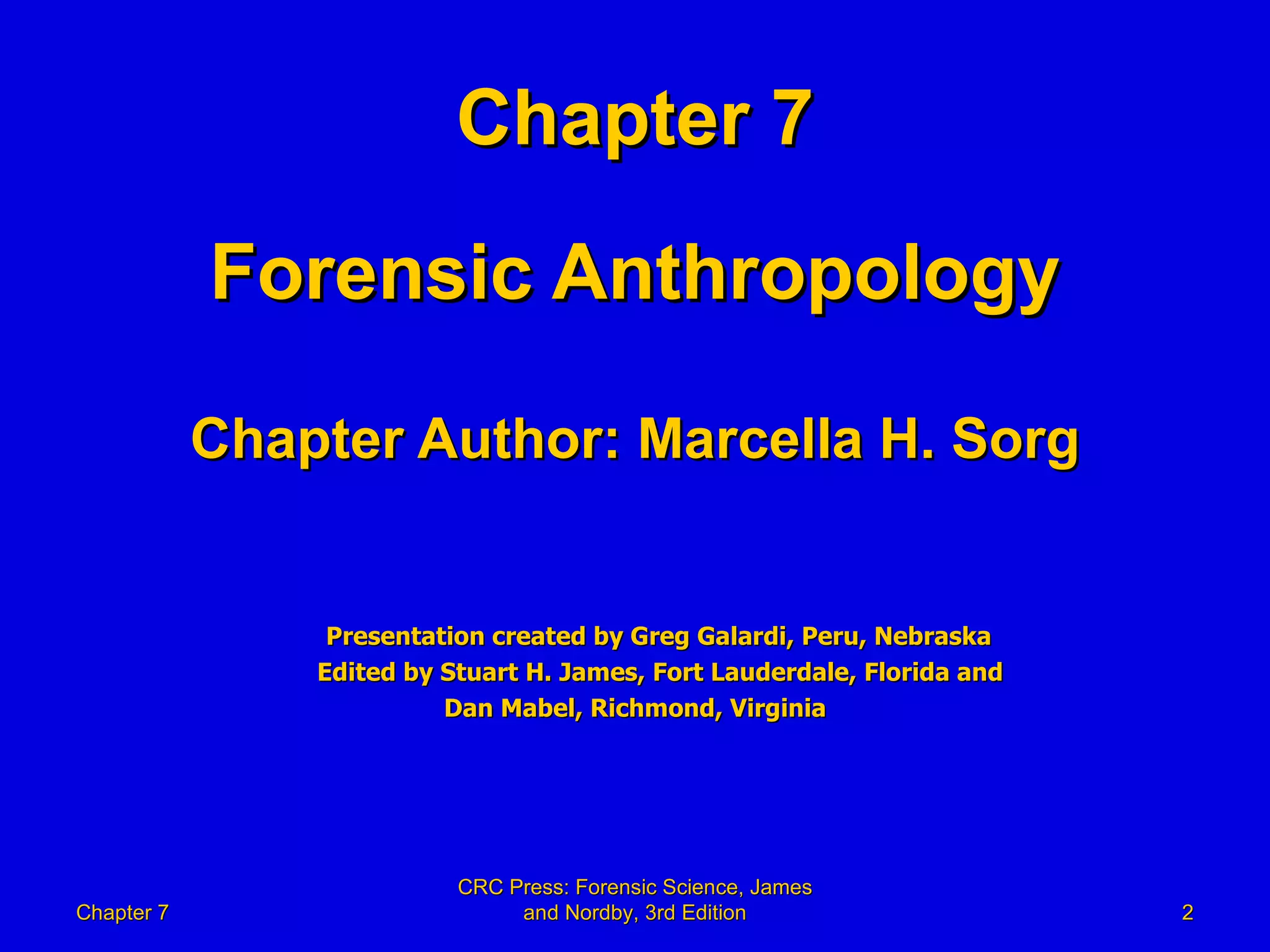 7 Forensic Science Powerpoint Chapter 07 Forensic Anthropology | PPT