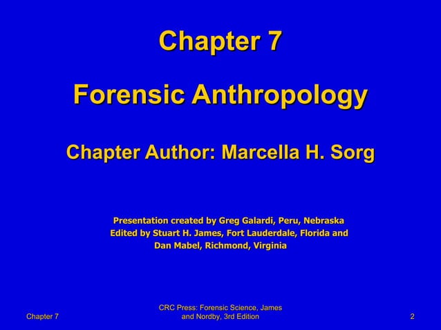 7 Forensic Science Powerpoint Chapter 07 Forensic Anthropology | PPT ...