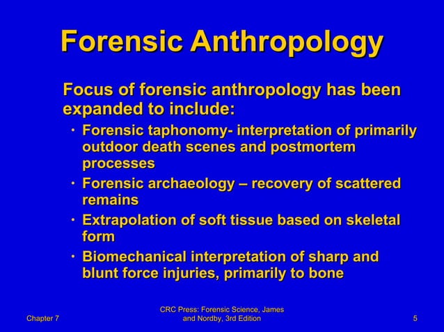 7 Forensic Science Powerpoint Chapter 07 Forensic Anthropology | PPT ...